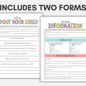 Student Information Form, Student Information Sheet, Daycare All About ...