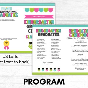 Kindergarten Graduation Templates, Graduation Program, Kindergarten ...