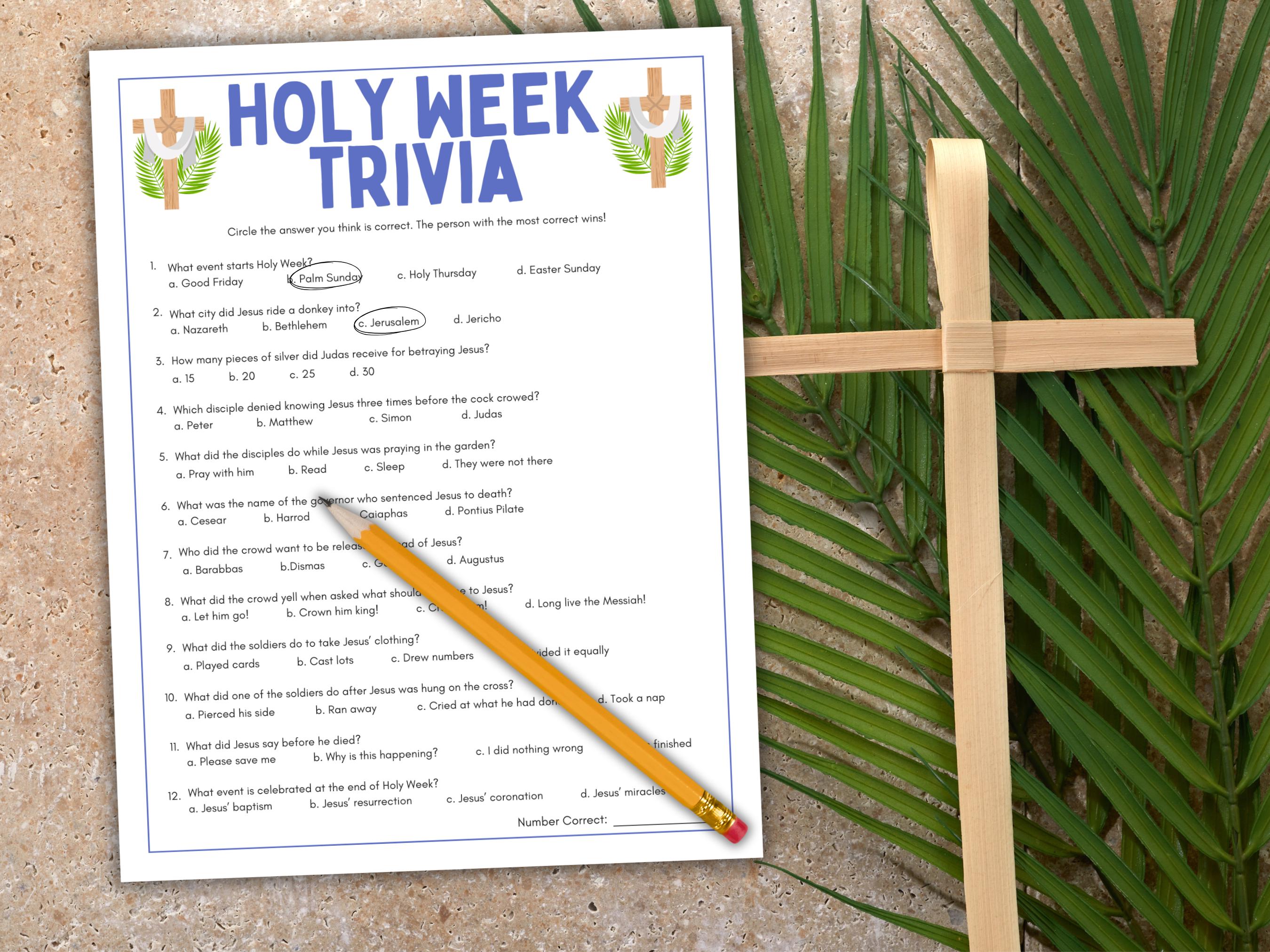 Holy Week Trivia, Resurrection Trivia Questions, Easter Story Trivia ...