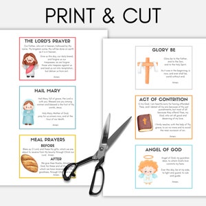 Catholic Prayer Cards for Kids, Children's Prayer Cards, Kids Hail Mary ...