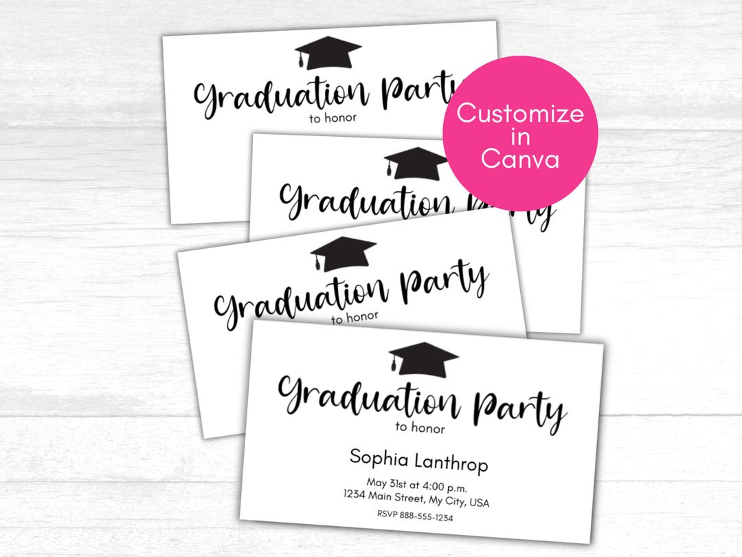 Printable Graduation Insert Card, Graduation Party Insert, Graduation ...