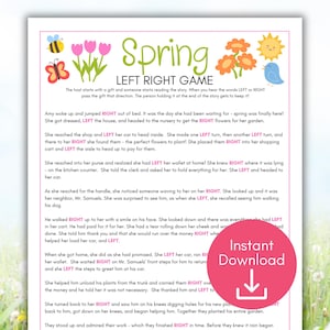 Spring Left Right Game, Springtime Pass the Prize Game, Pass the ...