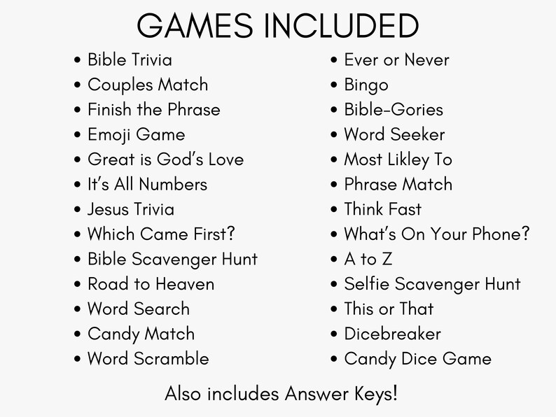 Valentine's Bible Games Bundle, Christian Valentine's Games, Sunday ...