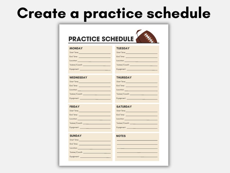 Editable Football Game Schedule Template, Football Schedule Template ...