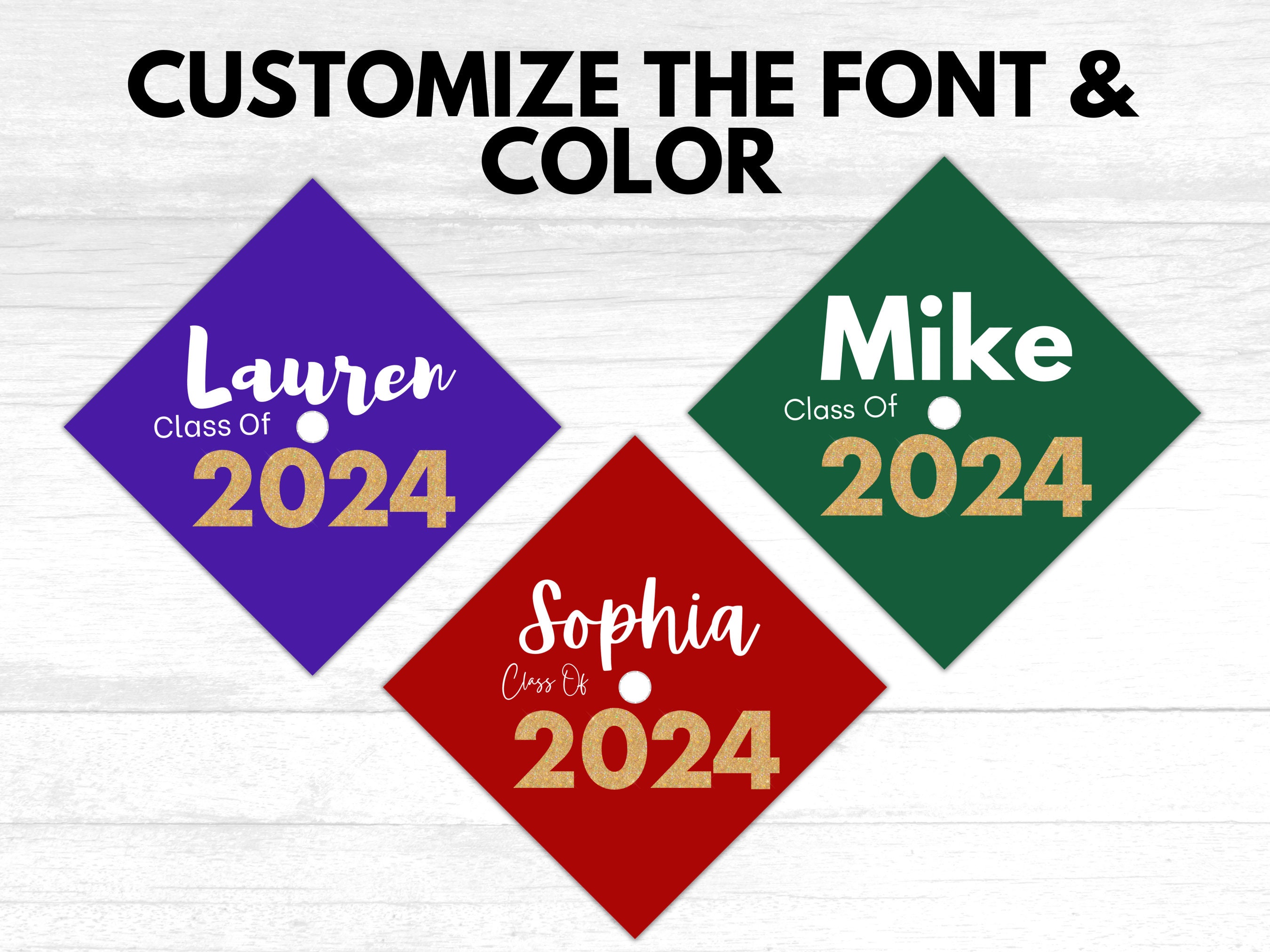 Personalized Graduation Cap Topper Canva Template, Editable Graduation ...