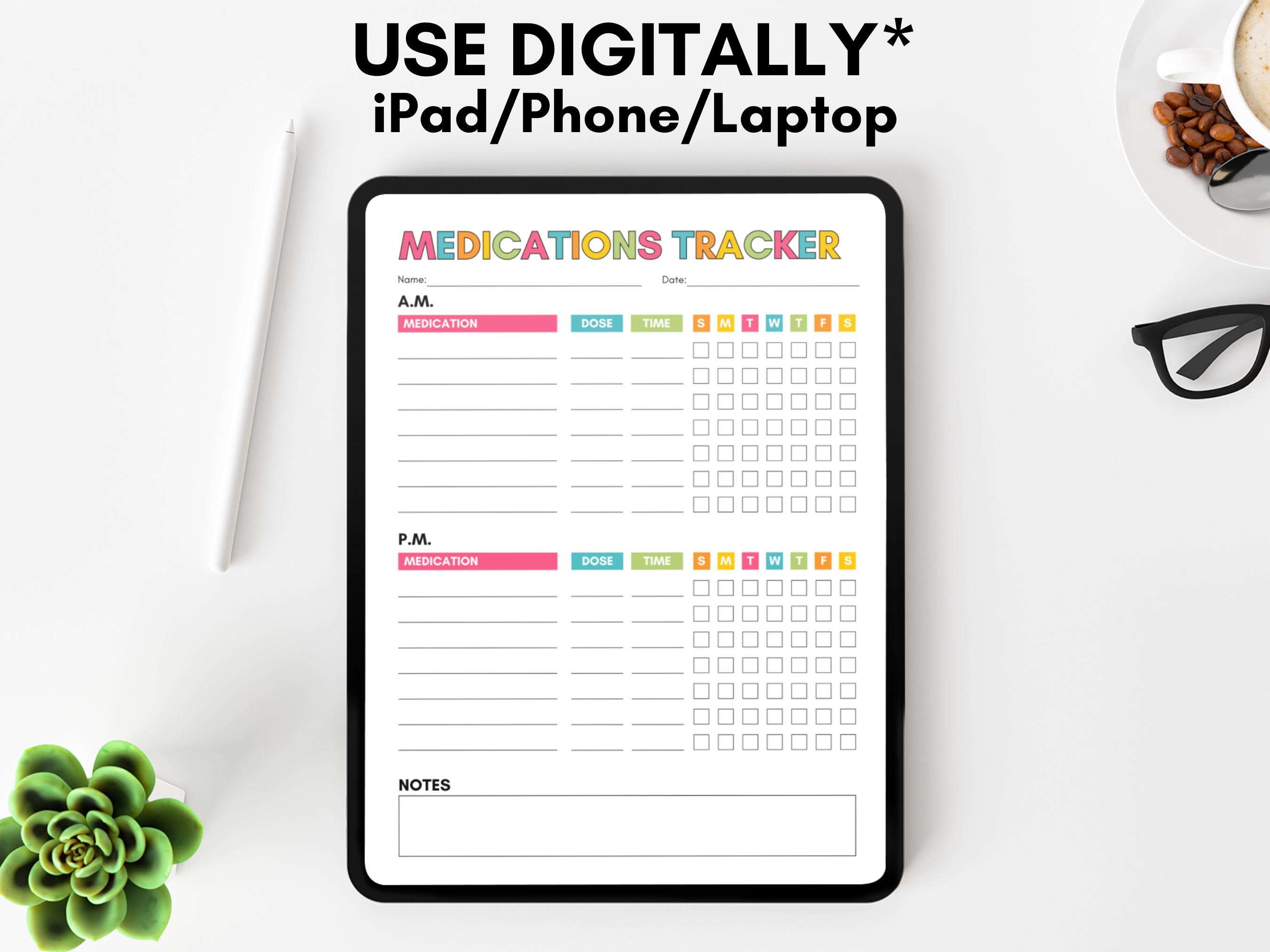 Medication Tracker Template, Printable Weekly Med Planner, Daily Pill ...