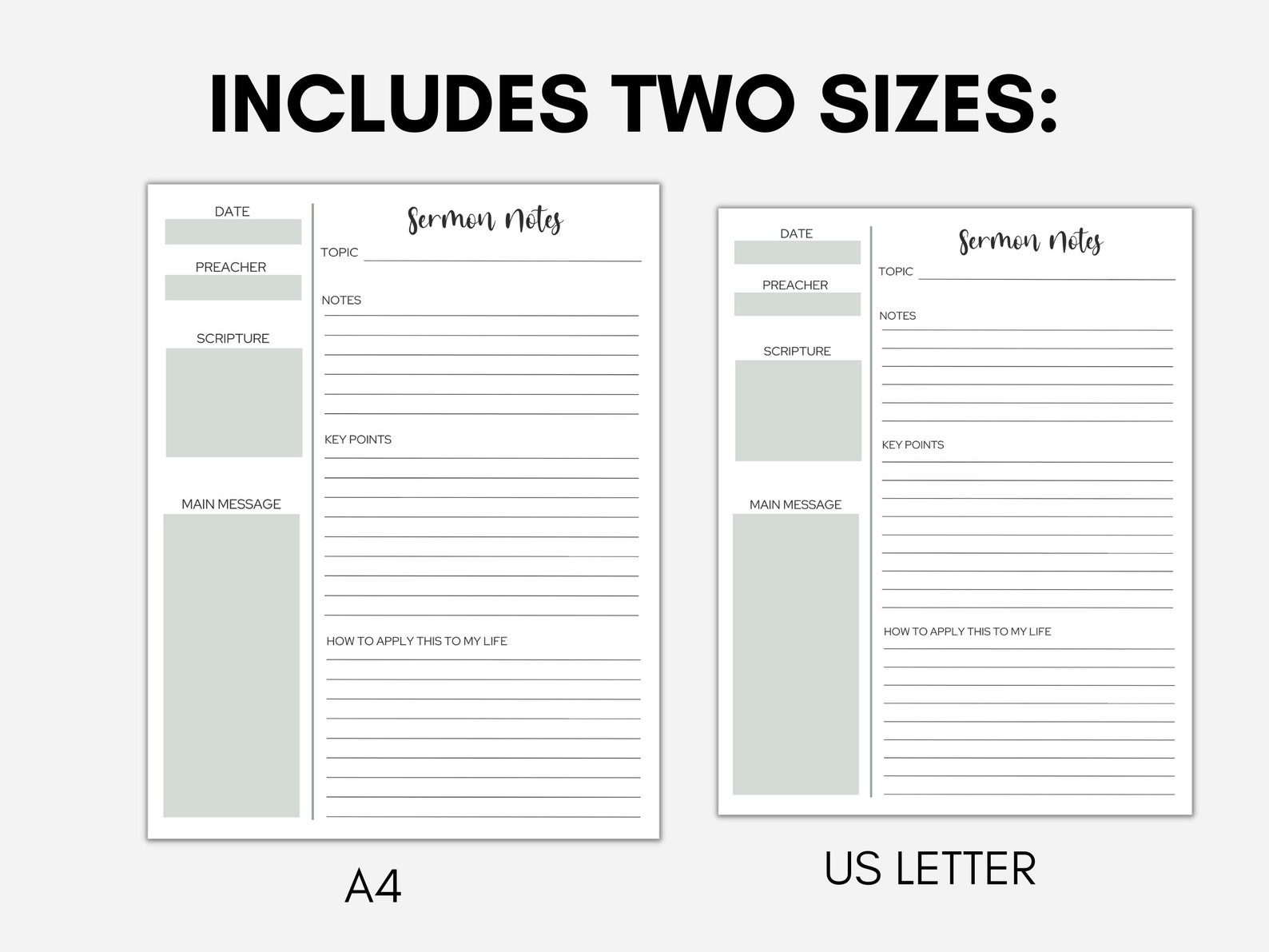 Sermon Notes Template, Printable Sermon Notes,digital Sermon Notes ...