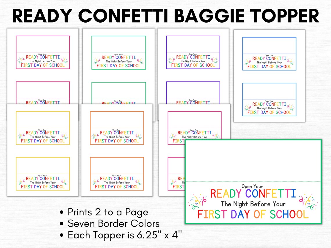 Ready Confetti Poem, Ready Confetti for Teachers, Back to School, First ...
