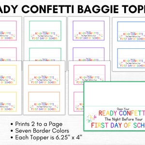Ready Confetti Poem, Ready Confetti for Teachers, Back to School, First ...