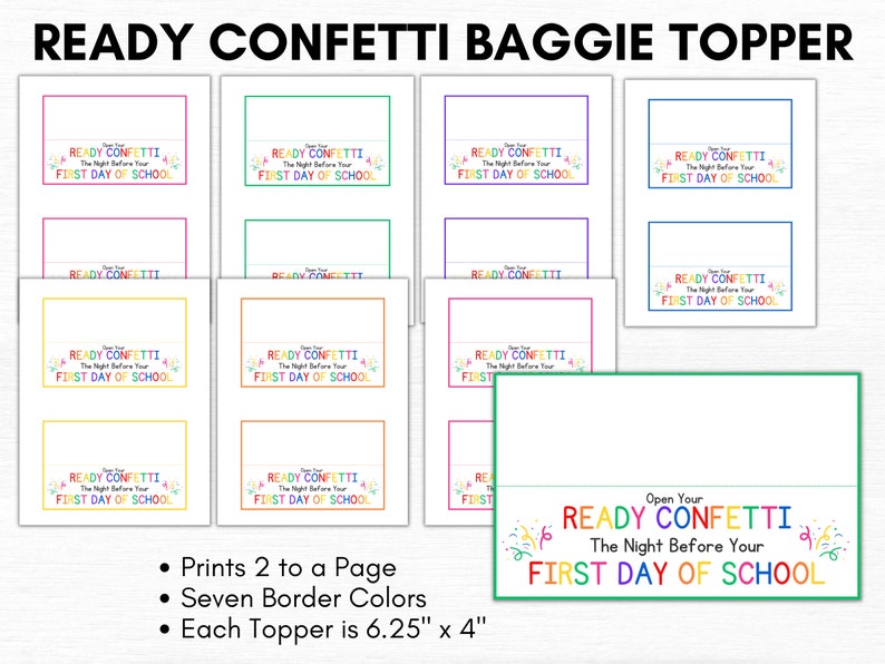 Ready Confetti Poem, Ready Confetti for Teachers, Back to School, First ...