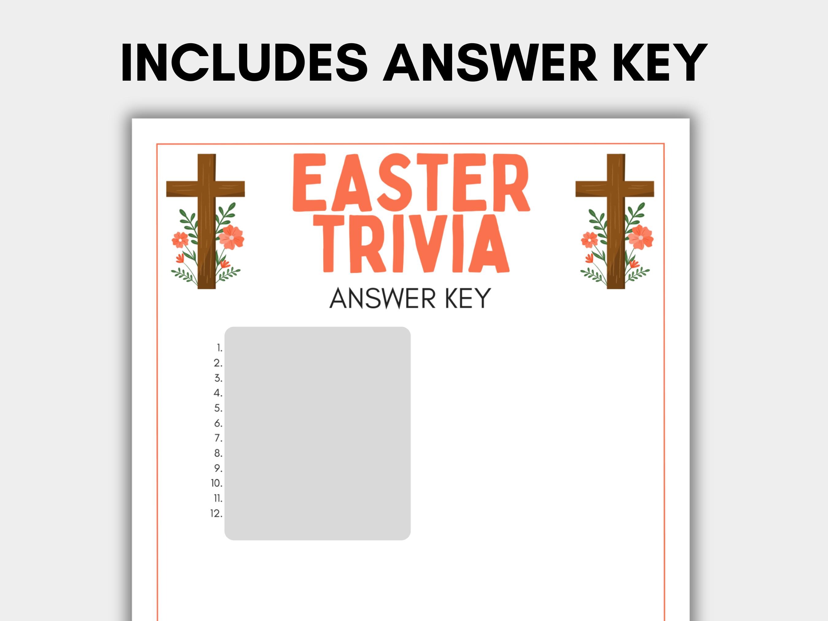 Easter Trivia, Easter Bible Trivia Game, Easter Story Trivia Game, Holy ...