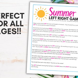 Summer Left Right Game, Summer Left Right Poem, Summer Family Runion ...
