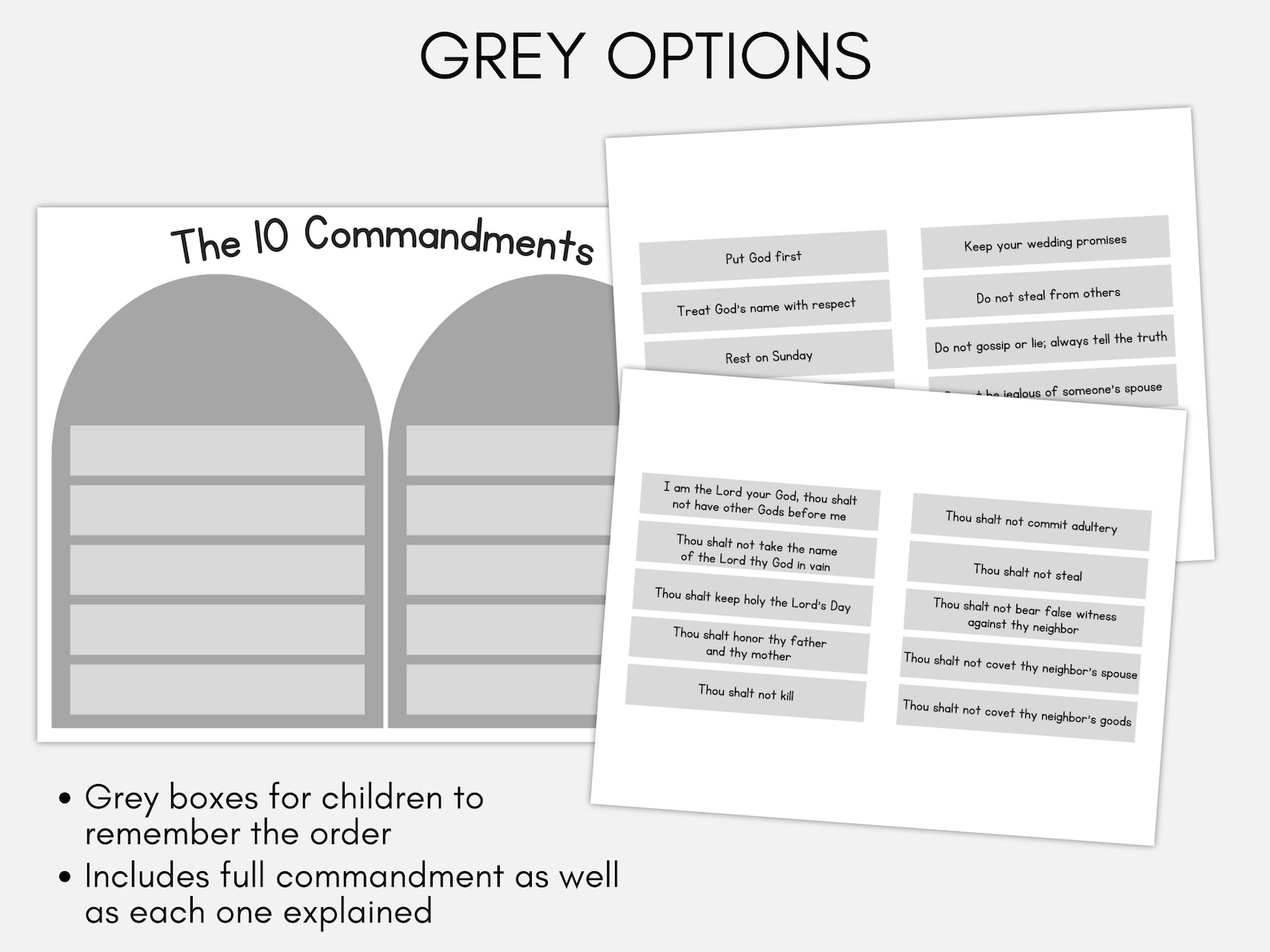 10 Commandments Craft, Catholic Puzzle Activity, Digital Catholic ...