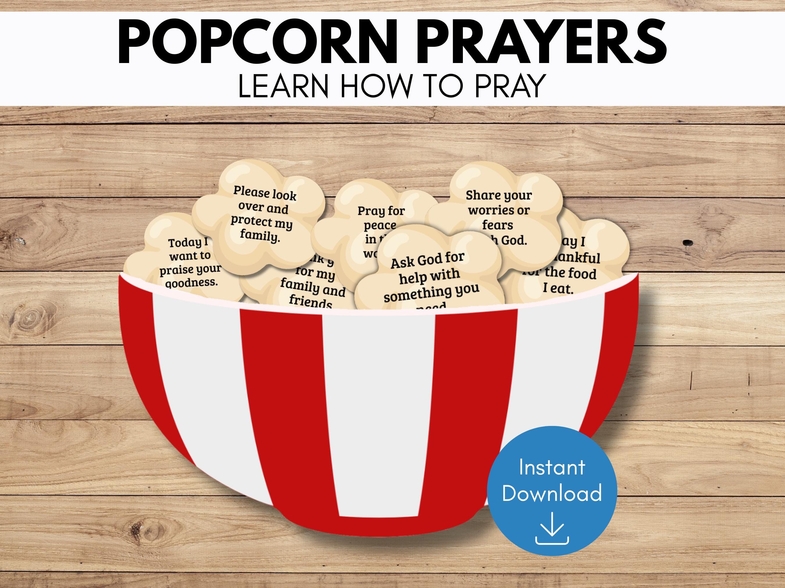 Prayer Popcorn Activity for Kids, Learn to Pray Activity, Teach Kids ...