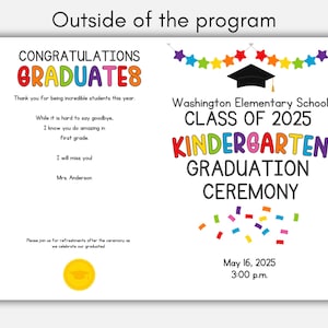 Kindergarten Graduation Program Template, Graduation Program for ...