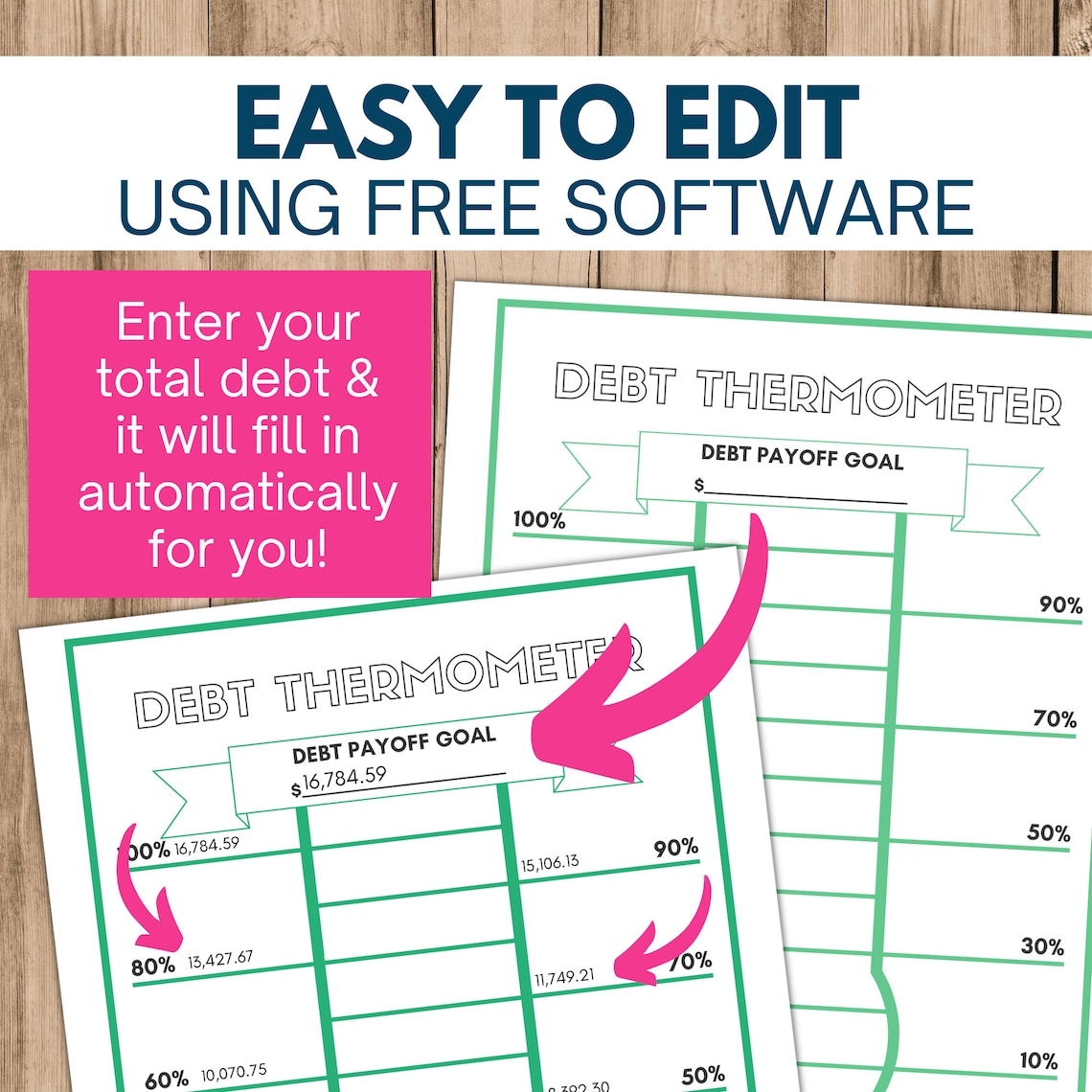 Printable Debt Thermometer Debt Payoff Tracker Printable - Etsy
