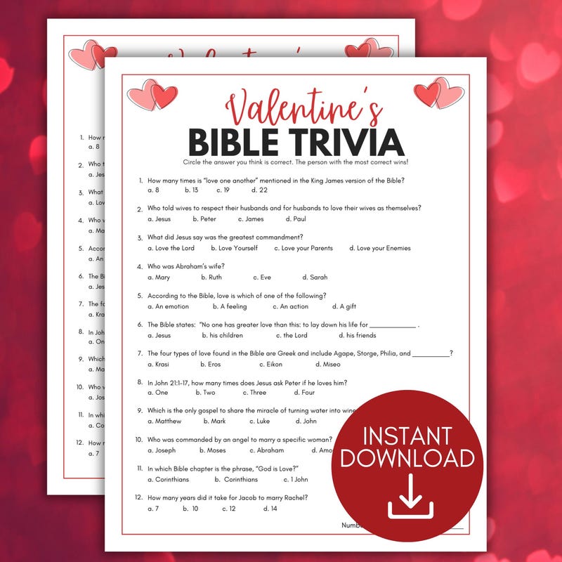 Bible Valentine Games - Etsy