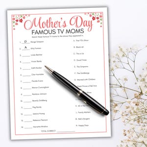 Mother's Day Famous Moms Match Game, Mother's Day Celebrity Match Game ...