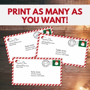 Printable Santa Claus Envelope Letter From Santa Envelope - Etsy