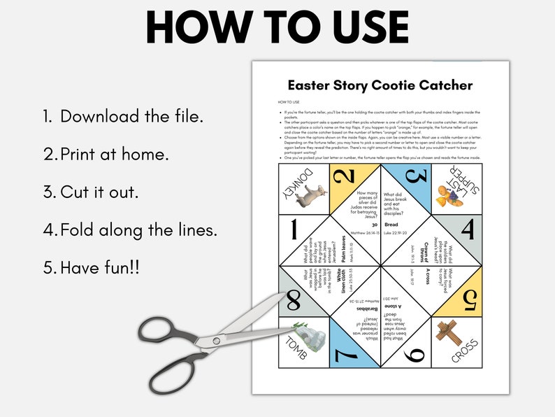 Easter Bible Story Cootie Catcher, Catholic Easter Story for Kids ...