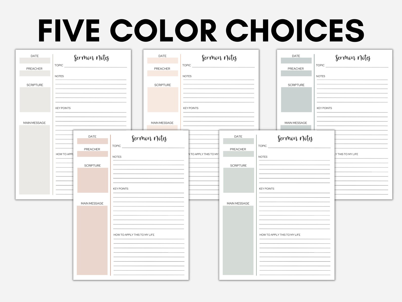 Sermon Notes Template, Printable Sermon Notes,digital Sermon Notes ...