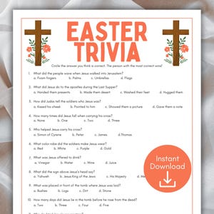 Easter Trivia, Easter Bible Trivia Game, Easter Story Trivia Game, Holy ...