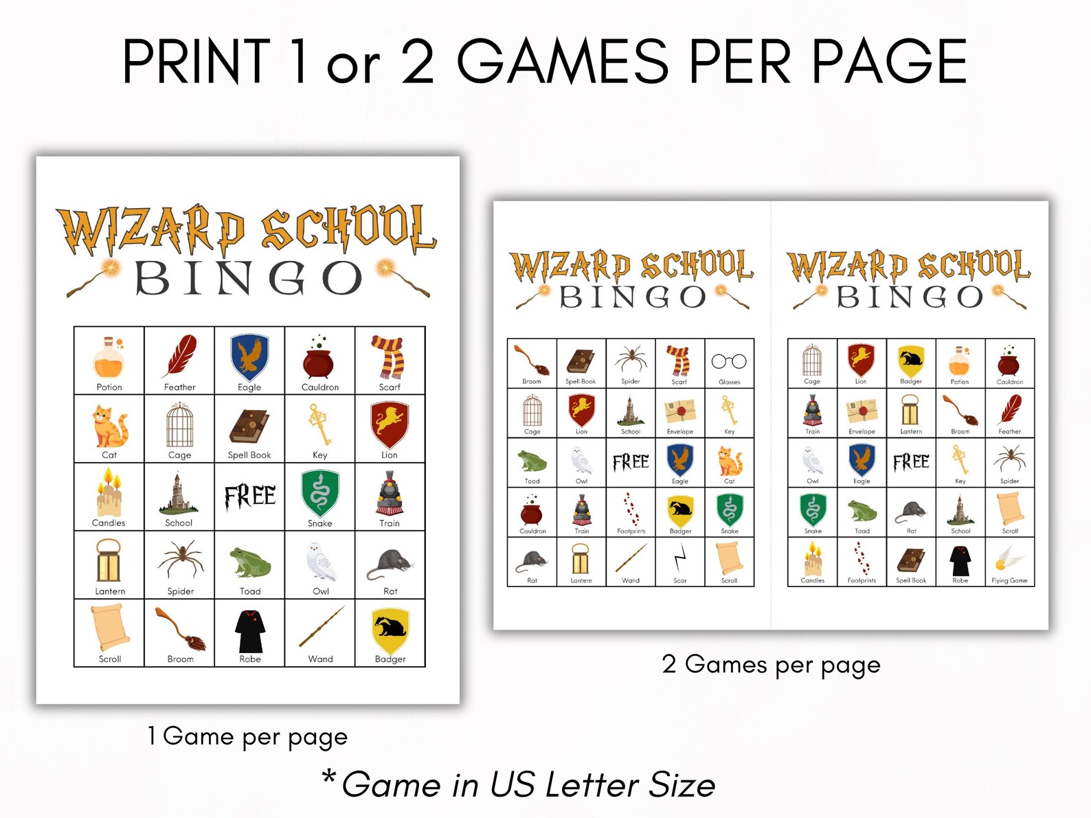 Magic School Bingo, Wizard School Bingo, Wizard Party Game, Halloween ...