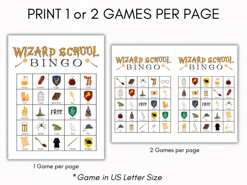 Magic School Bingo, Wizard School Bingo, Wizard Party Game, Halloween ...