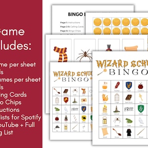 Magic School Bingo, Wizard School Bingo, Wizard Party Game, Halloween ...
