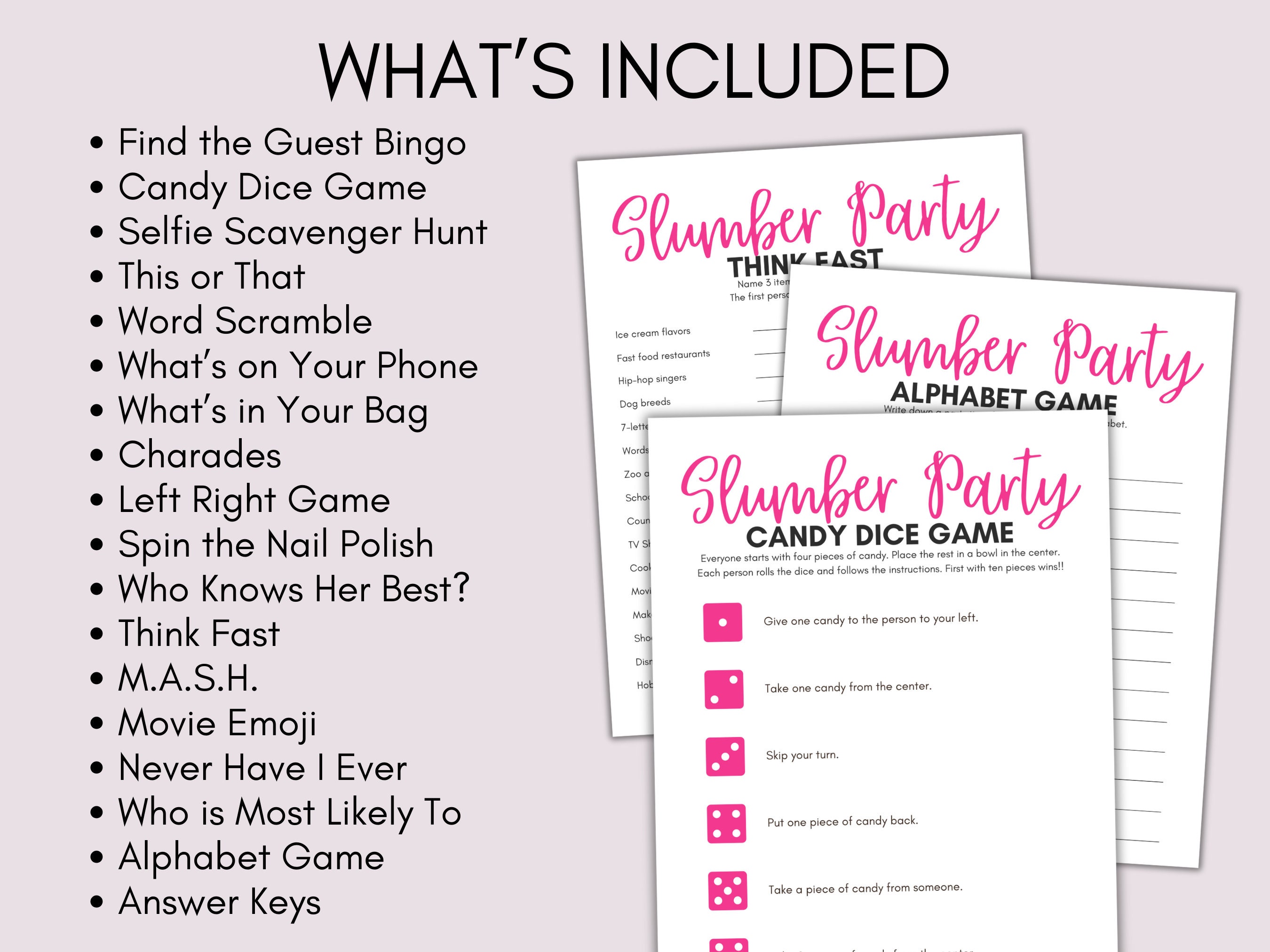 Slumber Party Games, Sleepover Games, Pajama Party, Tween Party Games ...