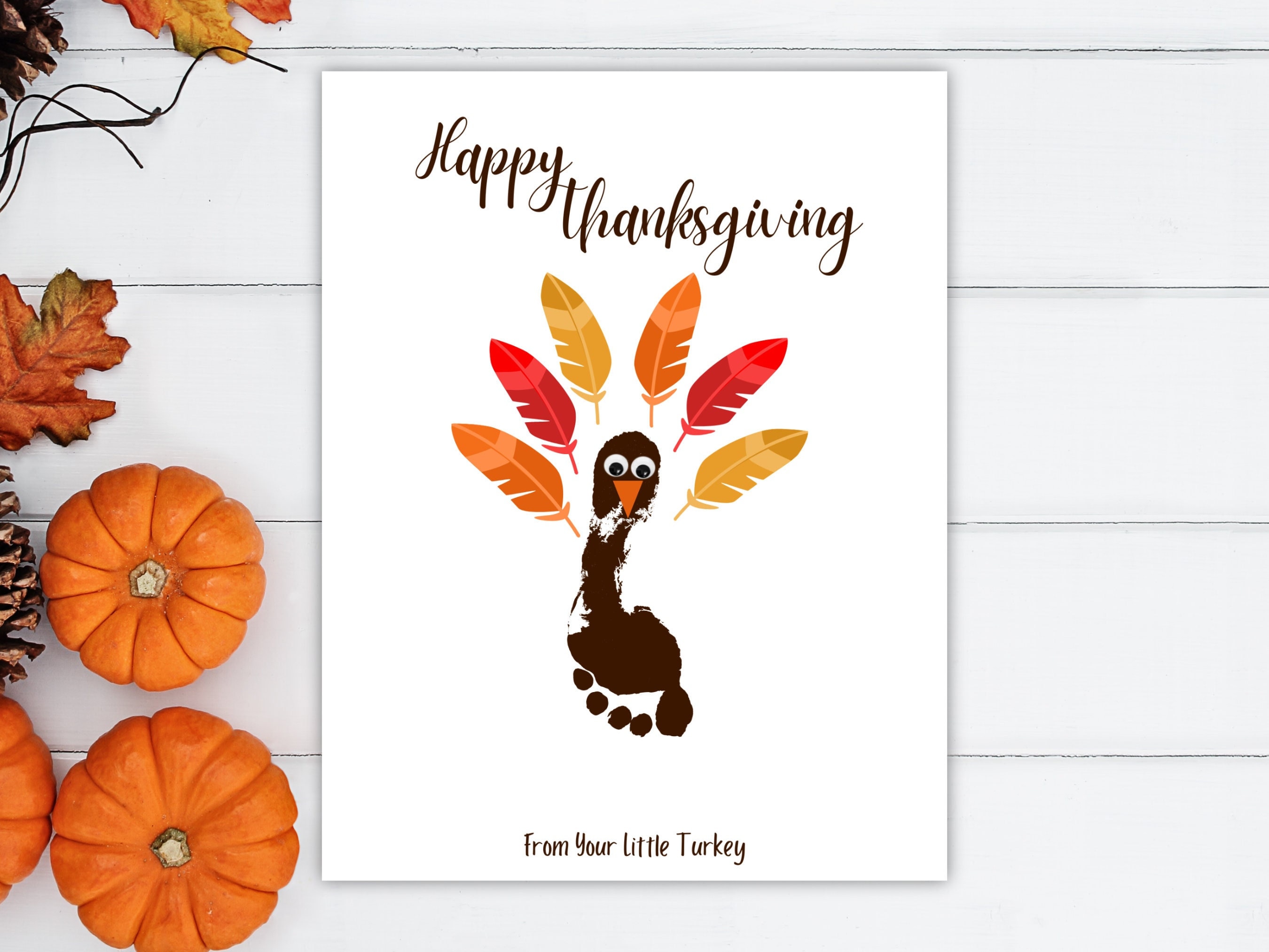 Turkey Footprint Craft, Thanksgiving Handprint Craft, Fall Handprints ...