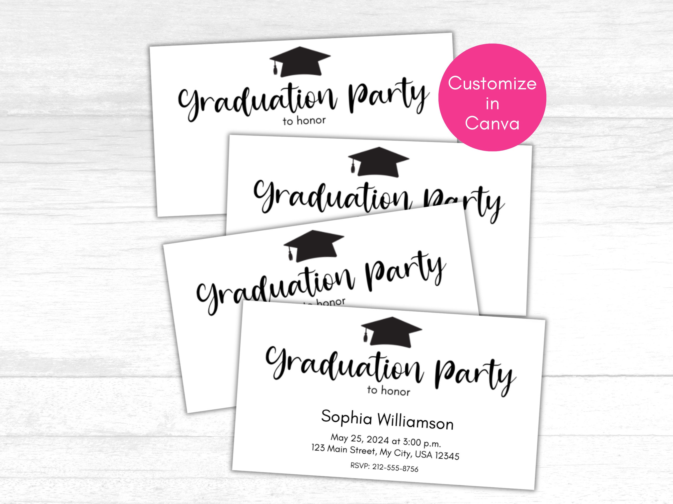 Printable Graduation Insert Card, Graduation Party Insert, Graduation ...