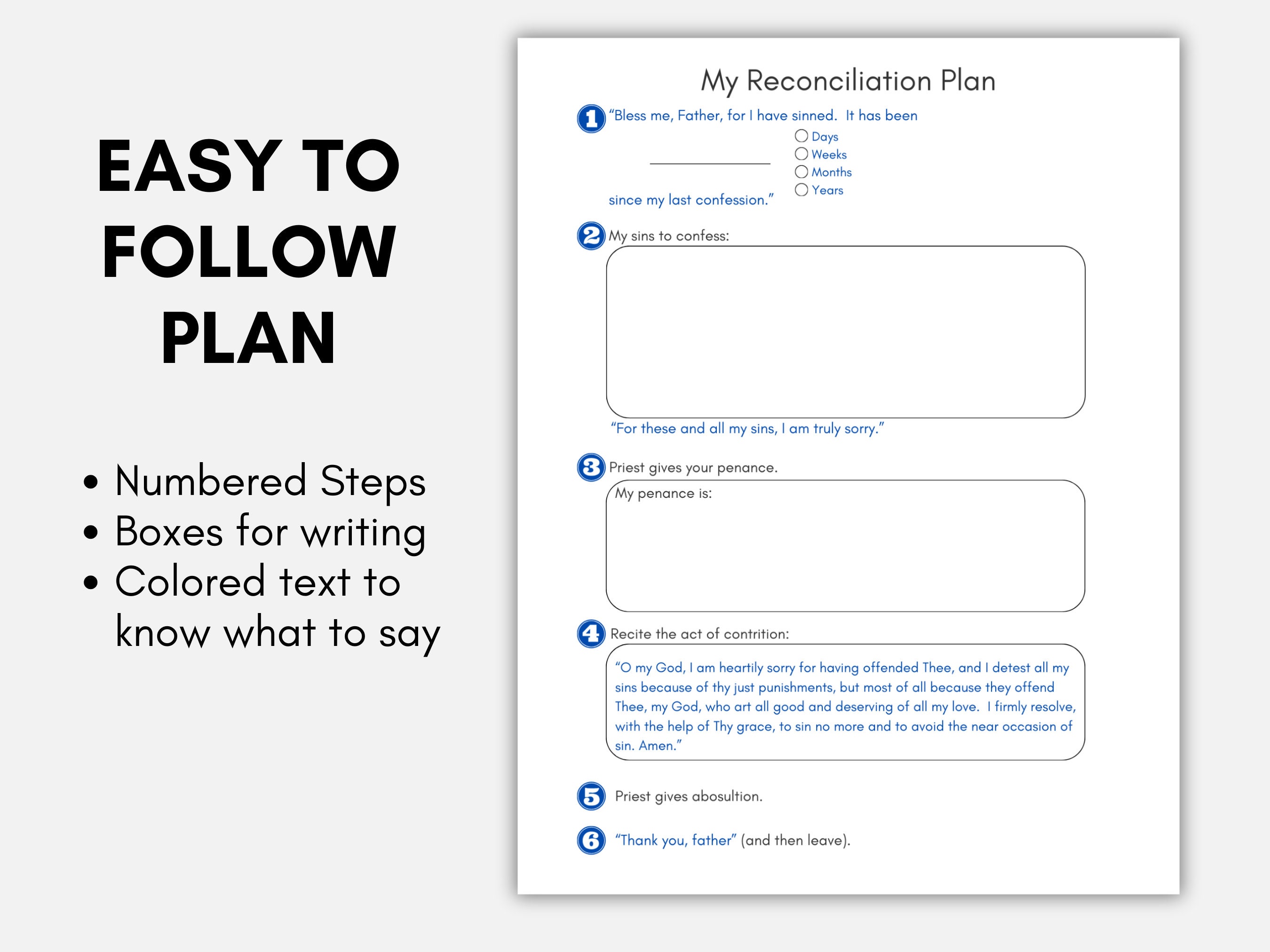 Confession Catholic Kids Sheet, Reconciliation Worksheet, First ...