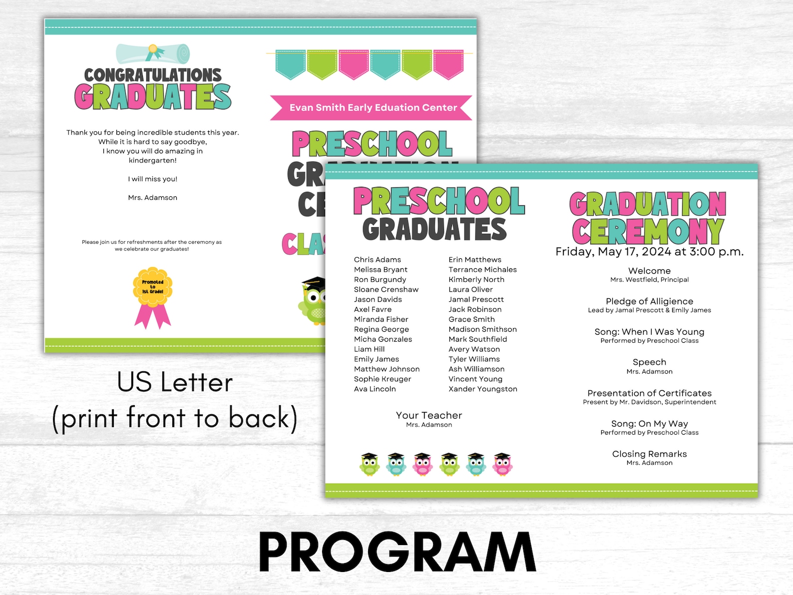 Preschool Graduation Templates, Prek Graduation Invite, Preschool ...