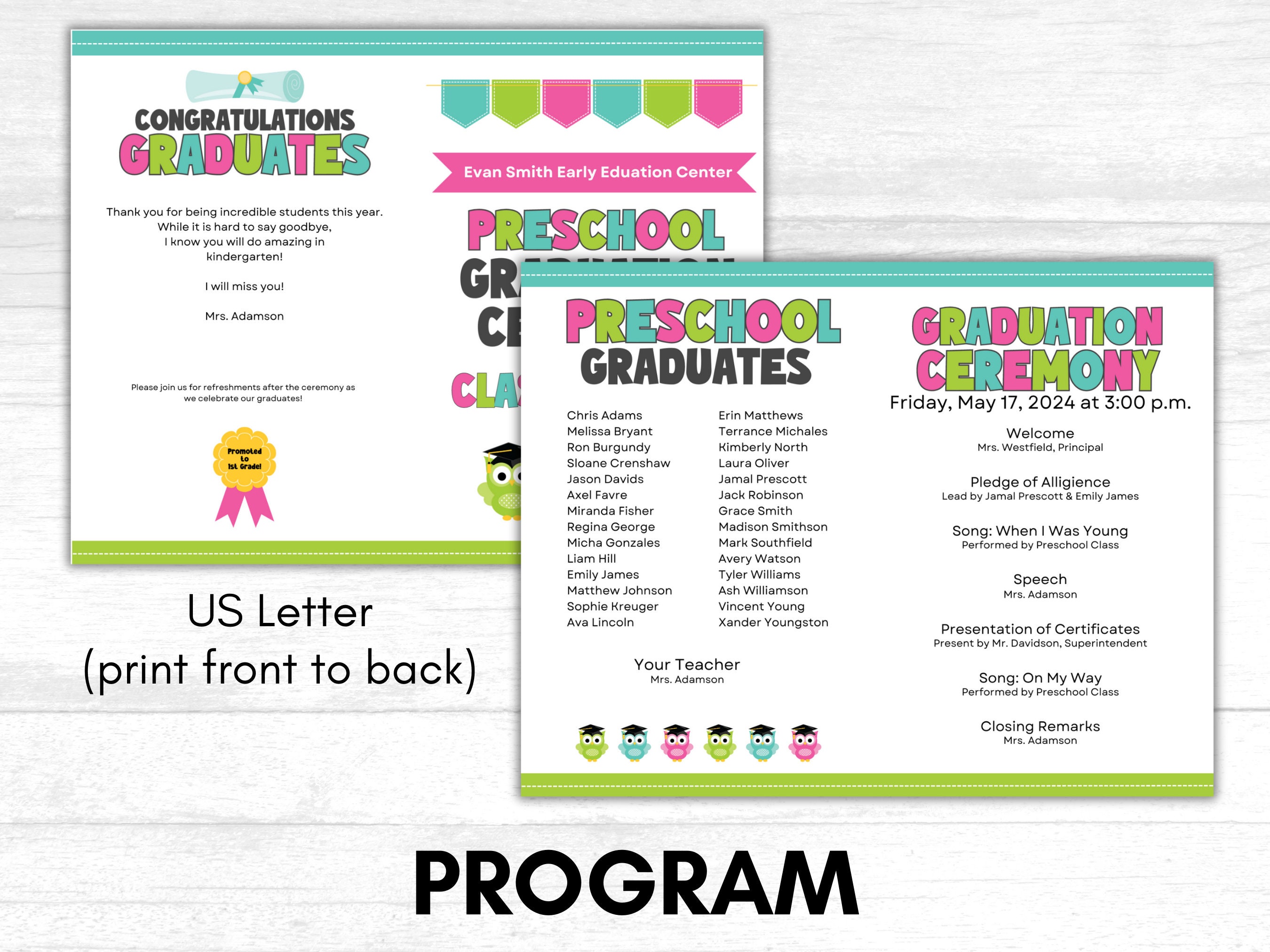 Preschool Graduation Templates, Prek Graduation Invite, Preschool ...