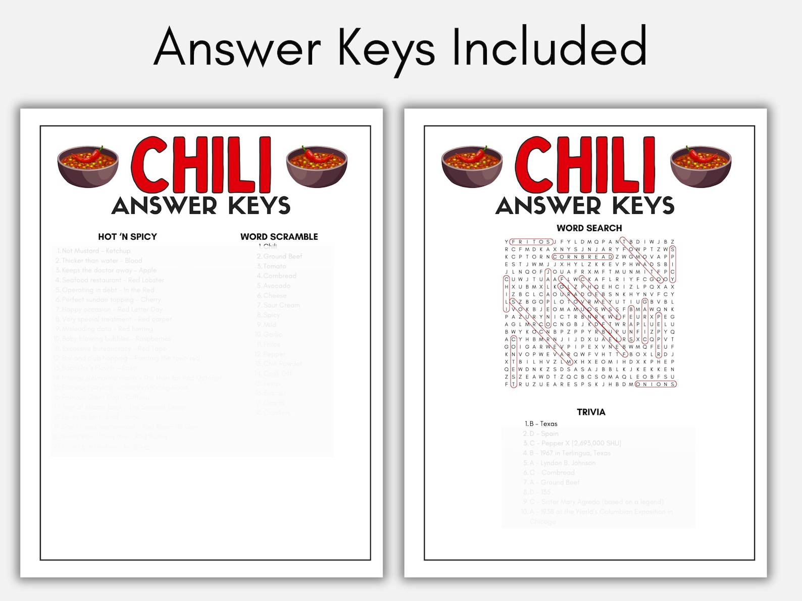 Chil Games Bundle, Chili Cook-off Games, Chil Party Games, Chili Cook ...