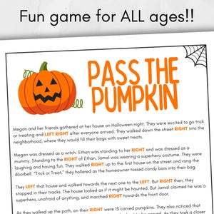 Pass the Pumpkin Game, Left Right Halloween Game, Fall Left Right Game ...