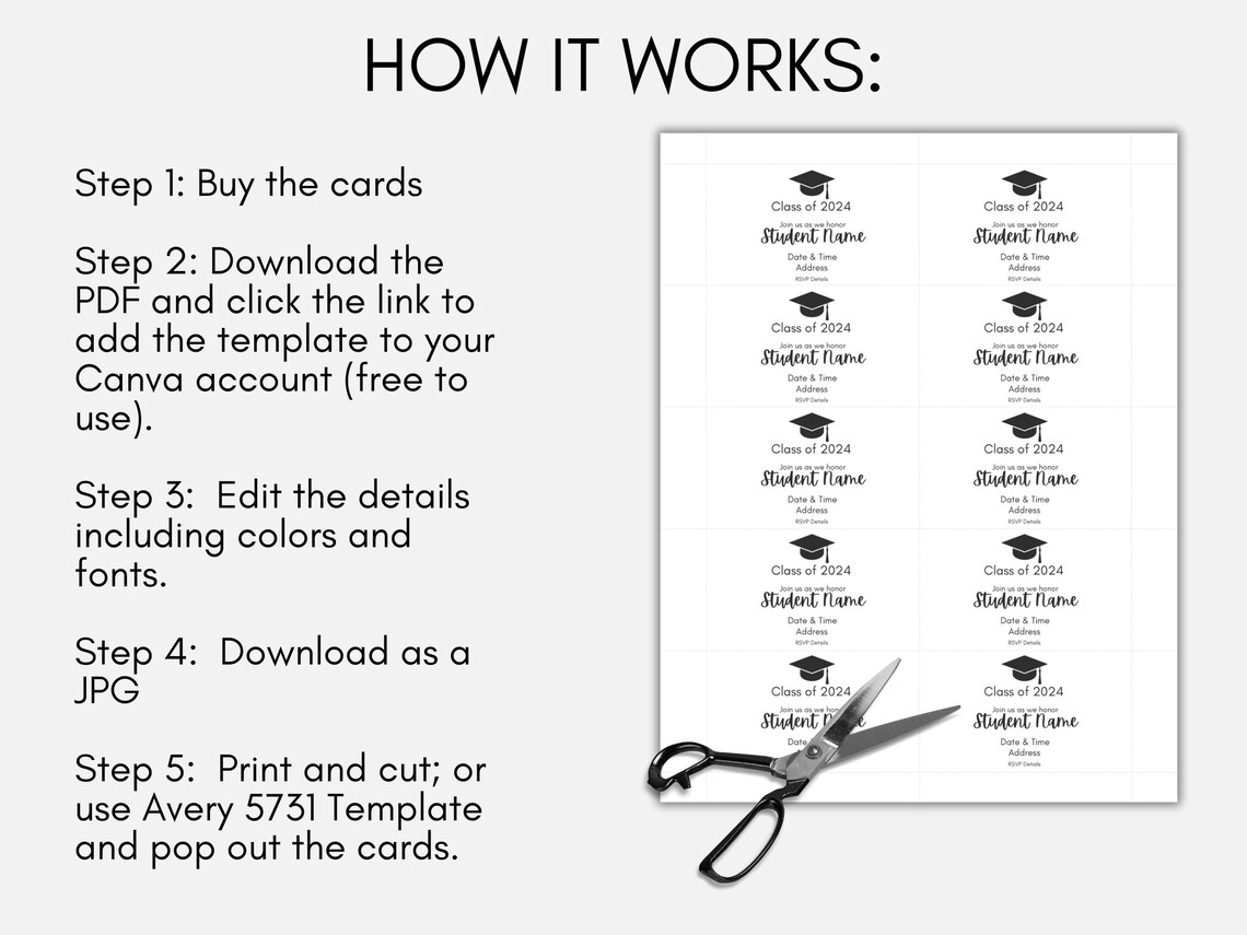 Printable Graduation Insert Card, Graduation Party Insert, Graduation ...