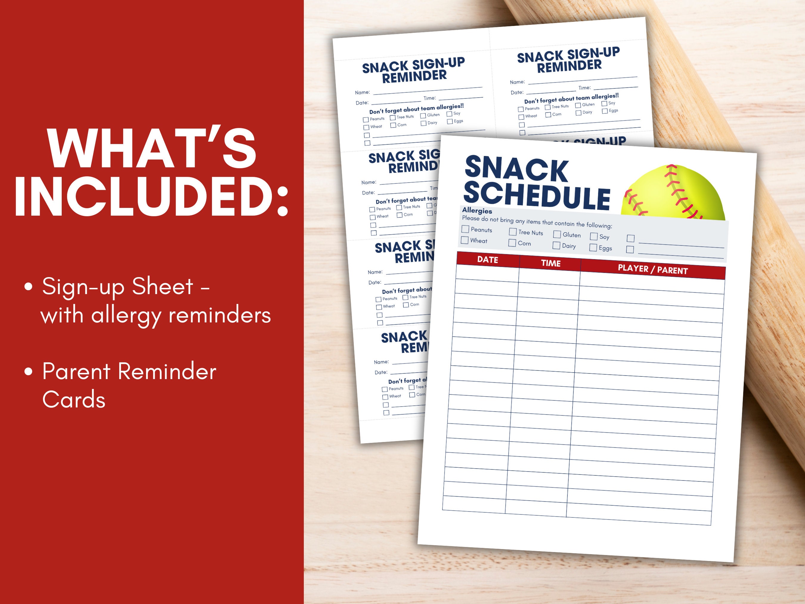 Softball Snack Schedule, Softball Snack Sign up Sheet Template, Tball ...