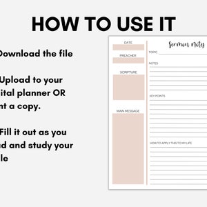 Sermon Notes Template, Printable Sermon Notes,digital Sermon Notes ...