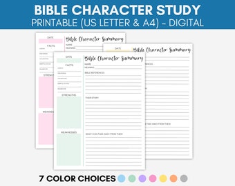 Bible Character Study Template, Printable Bible Character Study, Bible ...