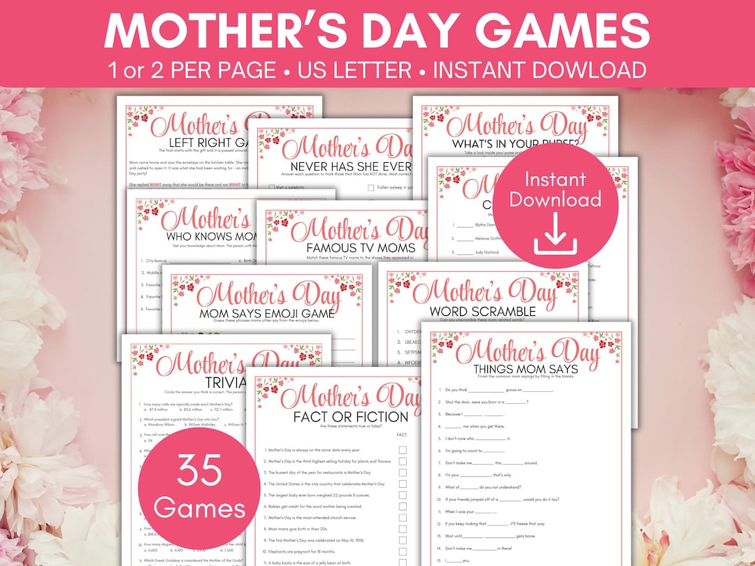 Mother's Day Games Bundle, Mother's Day Games for Brunch, Church, Women ...