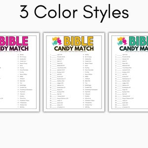 Bible Candy Match Game, Bible Match Party, Bible Games for Kids, Bible ...