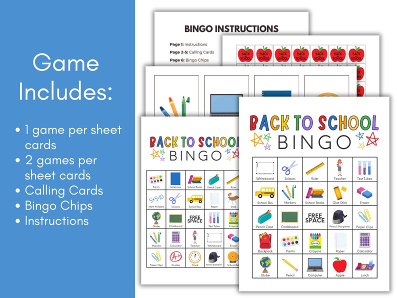 Back to School Bingo Game, Printable Back to School Games, Welcome Back ...