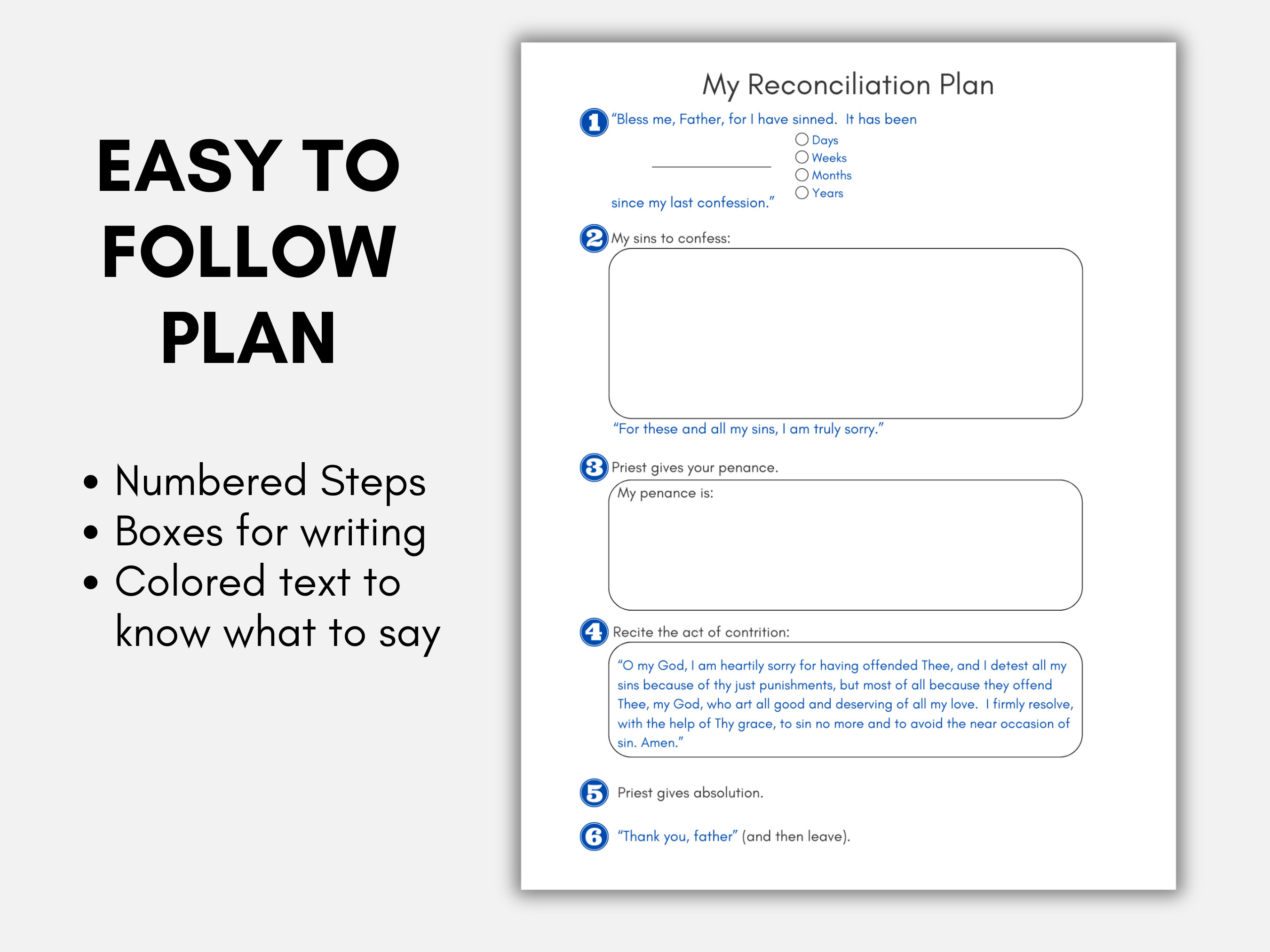 Confession Catholic Kids Sheet, Reconciliation Worksheet, First ...