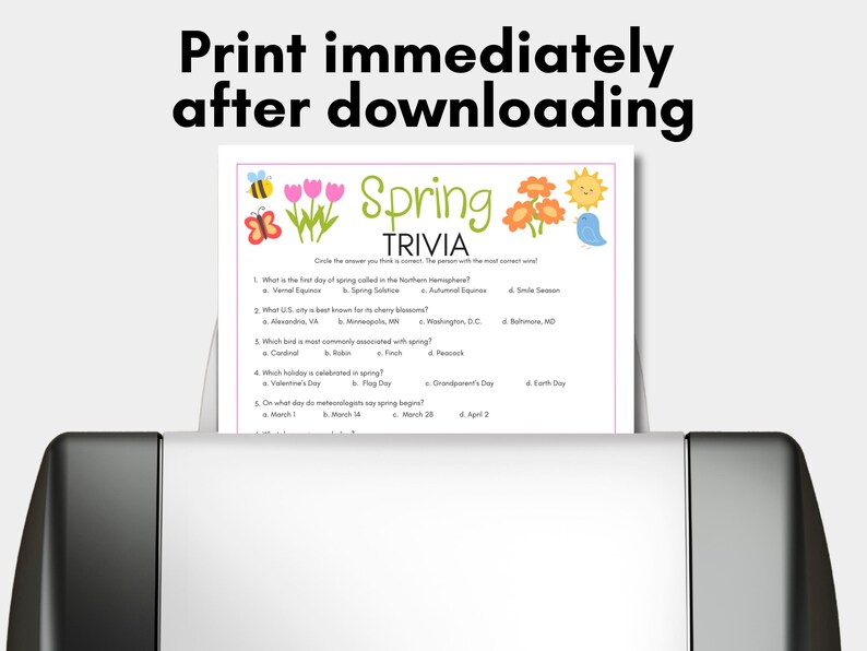 Spring Games Bundle, Printable Spring Party Games, Spring Family Games ...