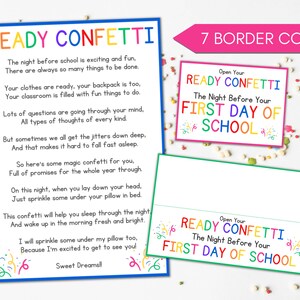 Ready Confetti Poem, Ready Confetti for Teachers, Back to School, First ...