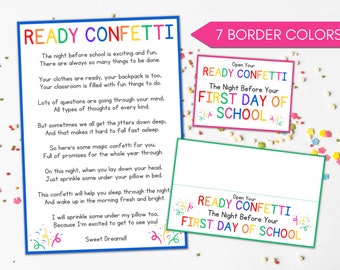 Back to School Ready Confetti, First Day of School Gift, Jitter Glitter ...