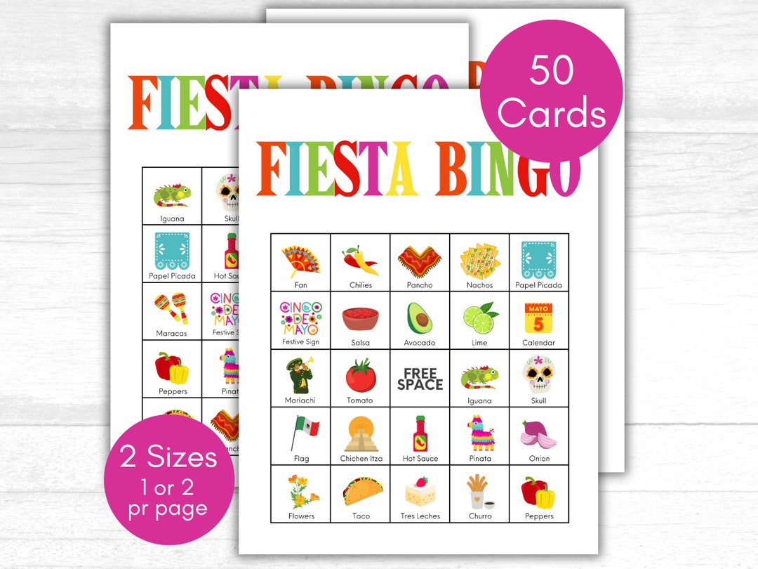 Fiesta Bingo, Cinco De Mayo Bingo, Taco Bingo, Cinco De Mayo Activity ...