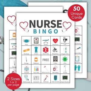Nurse Bingo, Printable Nurse Bingo Cards, Nurse Graduation Bingo ...